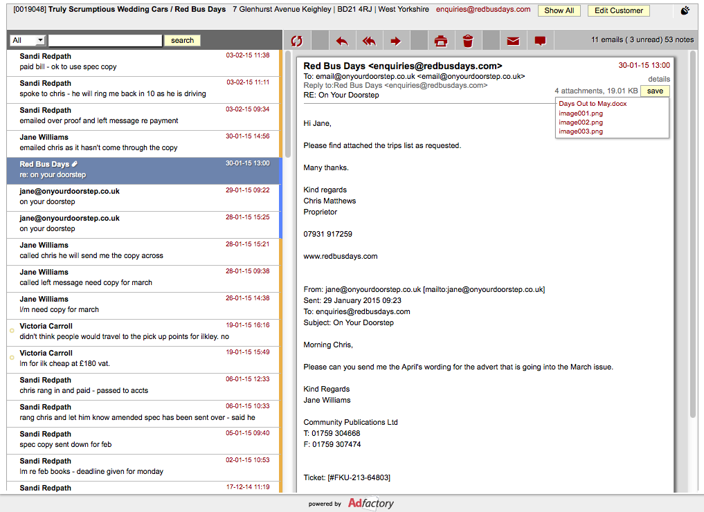 CRM-e module - AdFactory